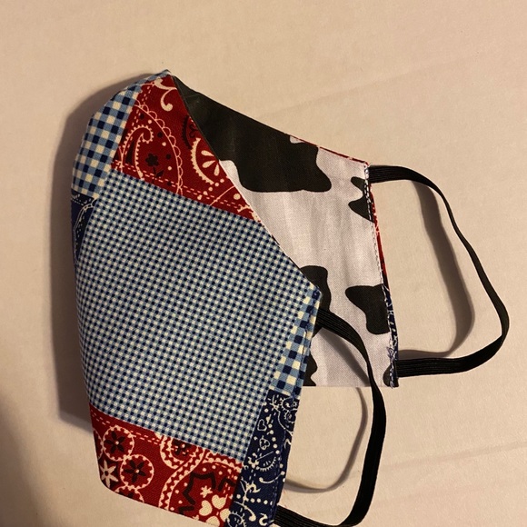Accessories | Western Patchworkcow Print Doublesided Face Mask | Poshmark